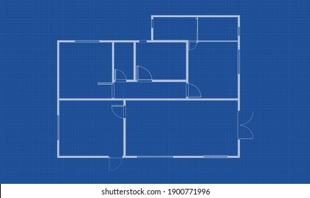 Clean Architecture Floor Plan Background Blueprint Stock Illustration ...