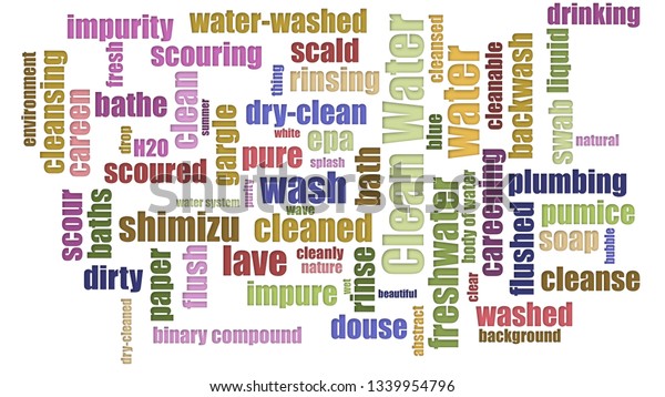 Clean Water Word Cloud Randomised Isolated Stock Illustration ...