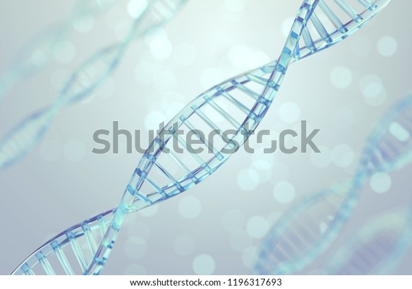 Structure d'Adn bleu clair sur fond : illustration de stock 1196317693