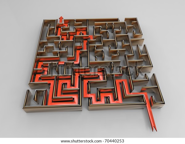 Clever Strategy Metaphor Graph Labyrinth Stock Illustration 70440253 ...
