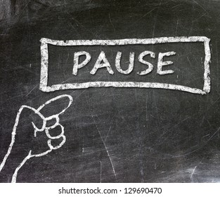 Click Finger Pause Mark On Black Stock Illustration 129690470 ...