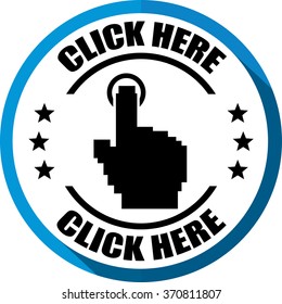 Click Here Stickervector Illustration Stock Vector (Royalty Free ...