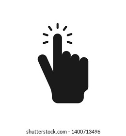Click Here Button Hand Icon Simple Stock Illustration 1400713496 ...