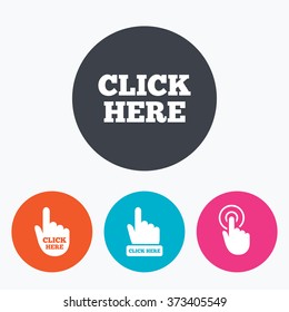 Click Here Icons Hand Cursor Signs 库存插图 451492186 | Shutterstock