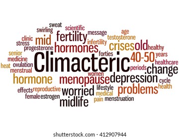 Climacteric Word Cloud Concept On White Stock Illustration 412907944 ...