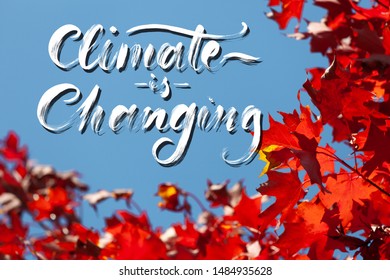 Climate Changing Cursive Brush Lettering On Stock Illustration ...