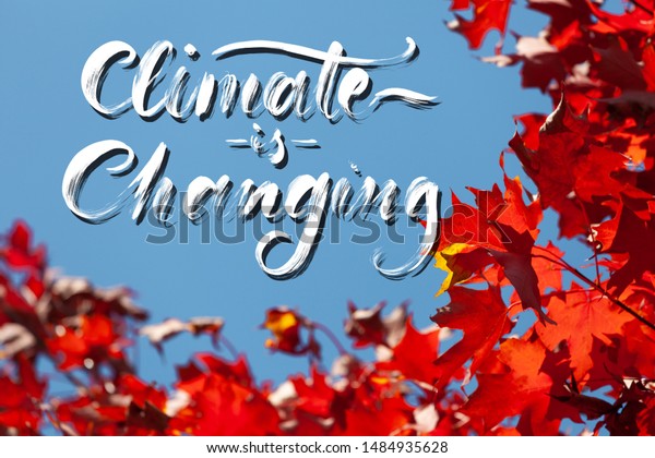 Climate Changing Cursive Brush Lettering On Stock Illustration ...