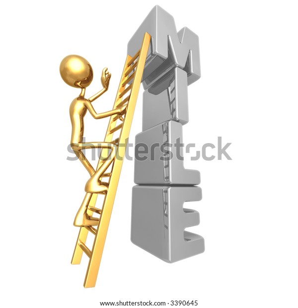 Climbing Ladder Top Milestone Stock Illustration 3390645 | Shutterstock