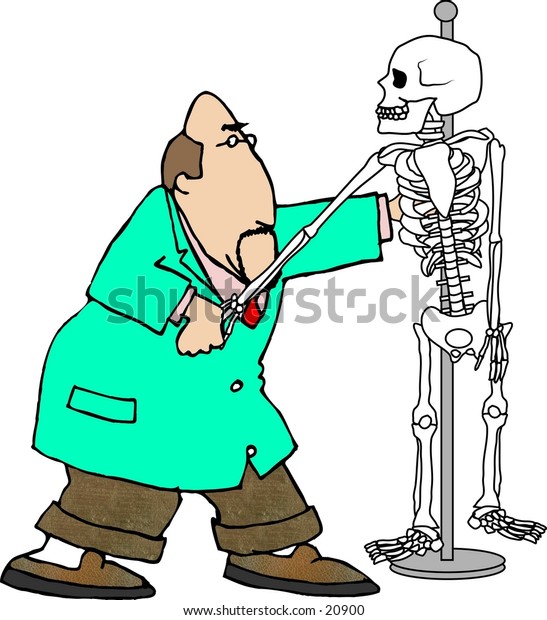 Clipart Illustration Chiropractor Pulling Bones Skeleton Stock ...