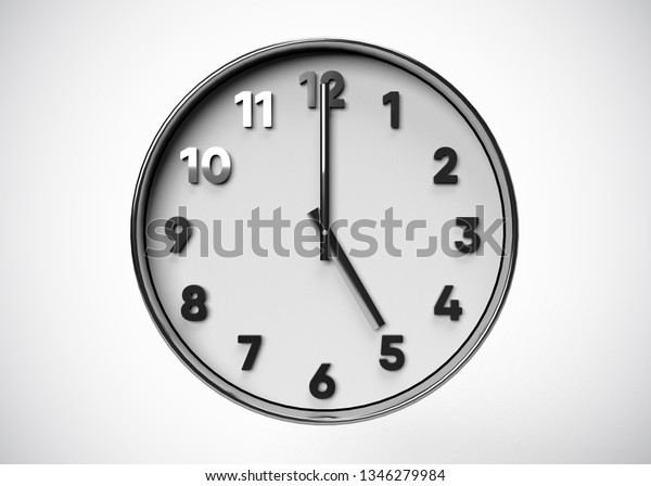 Clock 5 Oclock Time 3d Render Stock Illustration 1346279984 | Shutterstock