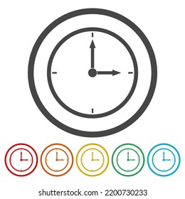 Clock Arrow Icon Set Isolated On Stock Illustration 2200730233 ...