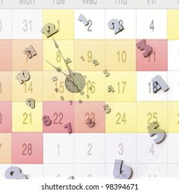 Clock Calendar Background Stock Illustration 98394671