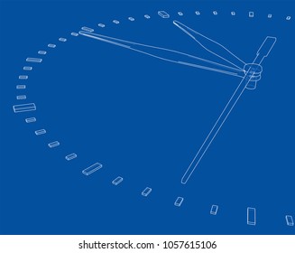 Clock Face Perspective View Vector Rendering : image vectorielle de ...