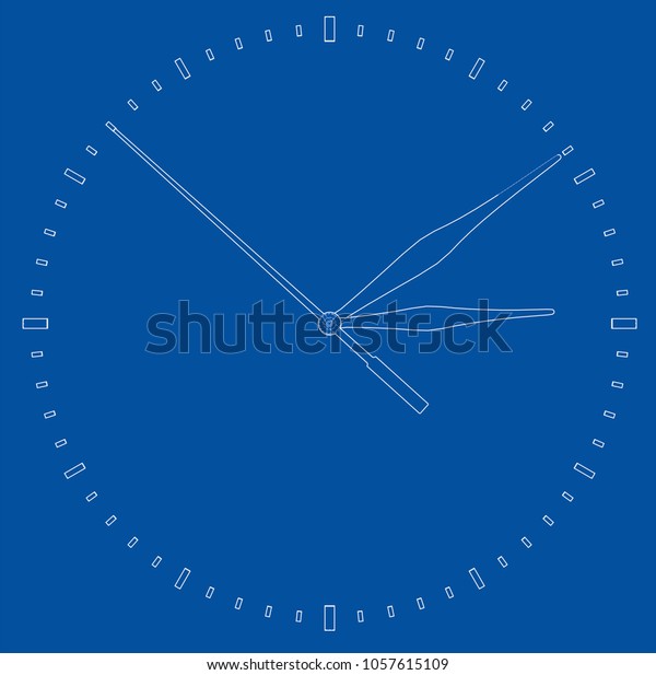 Clock Face Perspective View 3d Illustration Stock Illustration ...