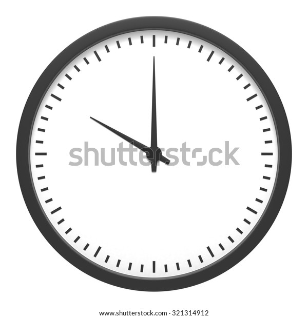 Clock Front View Isolated On White Stock Illustration 321314912 ...