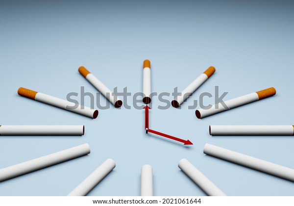 Clock Made Cigarettes Time Give Smoking Stock Illustration 2021061644 ...