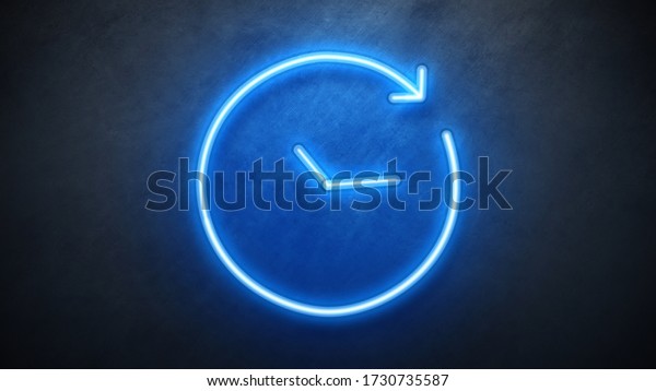 Clock Neon Sign Arrow Countdown Timer Stock Illustration 1730735587