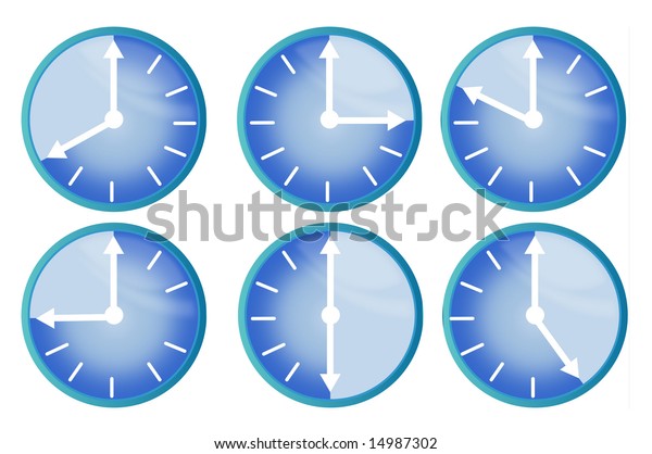 Clock Showing Different Times Stock Illustration 14987302 | Shutterstock