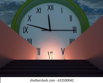 Clock Stairs 3d Rendering Stock Illustration 613100042 | Shutterstock