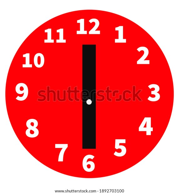 Clock Time Icon Red White Stock Illustration 1892703100 | Shutterstock