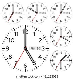 Black Wall Clock Isolated On White Stock Photo 740131885 | Shutterstock