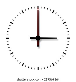 Clock Without Numbers Isolated On White Stock Illustration 219569185