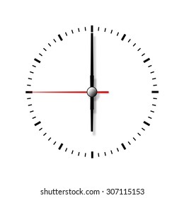 Clock Without Numbers Isolated On White Stock Illustration 281023682