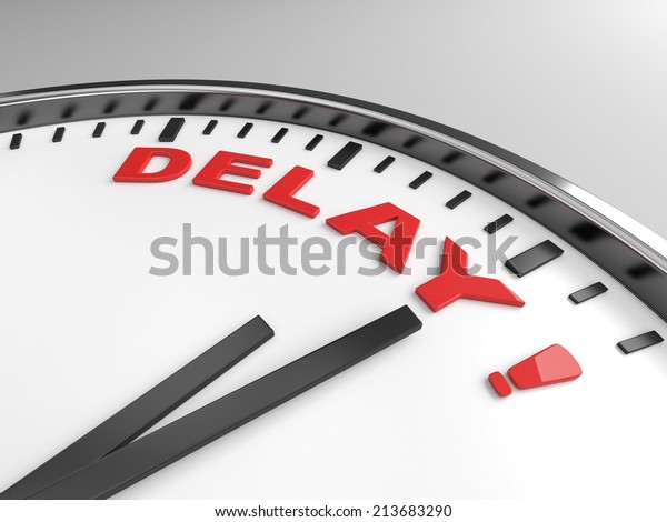 Clock Words Delay On Face Stock Illustration 213683290