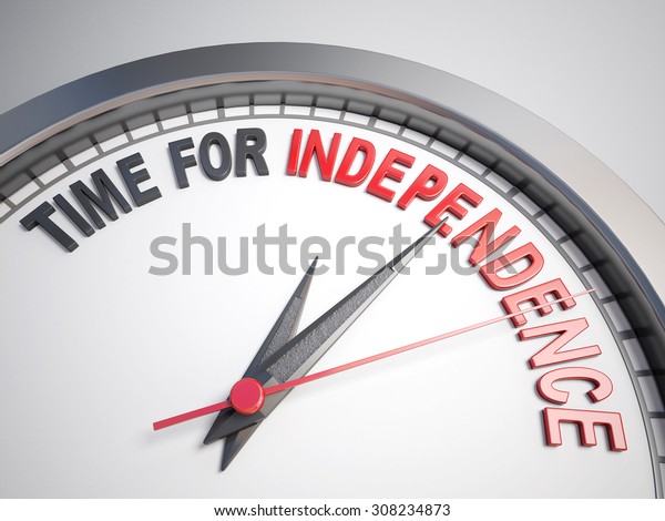 Clock Words Time Independence On Face 스톡 일러스트 308234873 | Shutterstock