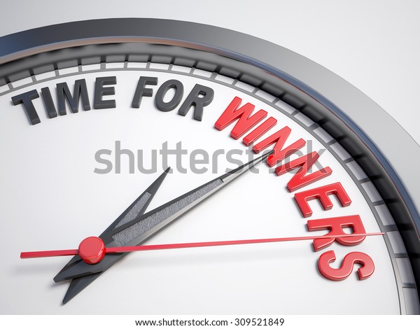 Clock Words Time Winner On Face Stock Illustration 309521849