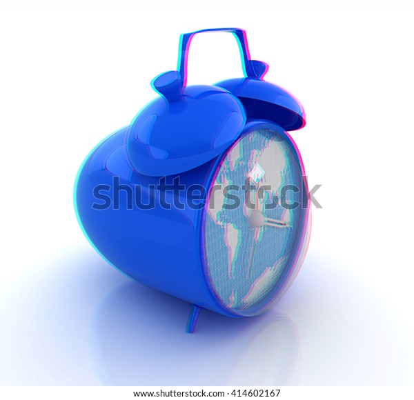 Clock World Map 3d Illustration Anaglyph Stock Illustration 414602167 ...