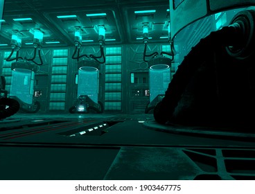 Clone Space Room Floor View 3d Stock Illustration 1903467775 | Shutterstock