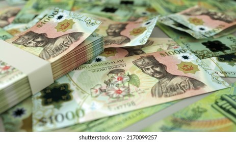 Close 1000 Brunei Dollar Notes Spread Stock Illustration 2170099257 ...