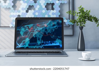 Close Laptop Computer Forex Chart On Stock Illustration 2204051747 ...