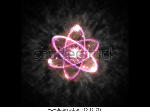 Close Pink Atomic Particle Background Science Stock Illustration ...
