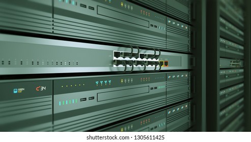 Close Server Racks Modern Data Center: ilustrações stock 1305611425 ...