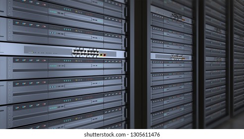 Close Server Racks Modern Data Center 스톡 일러스트 1305611476 | Shutterstock