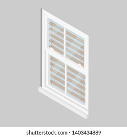 Close Window Isometric View Stock Vector (Royalty Free) 1361743628