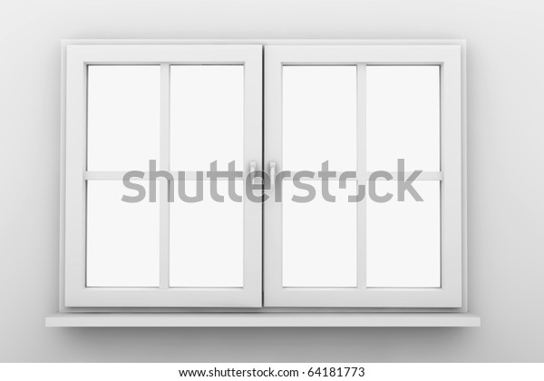 Closed White Window Isolated On White Stock Illustration 64181773 ...