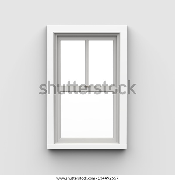 Closed Window On White Background Stock Illustration 134492657