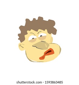 Closeup Cartoon Face Expression Stock Illustration 1593863485 ...