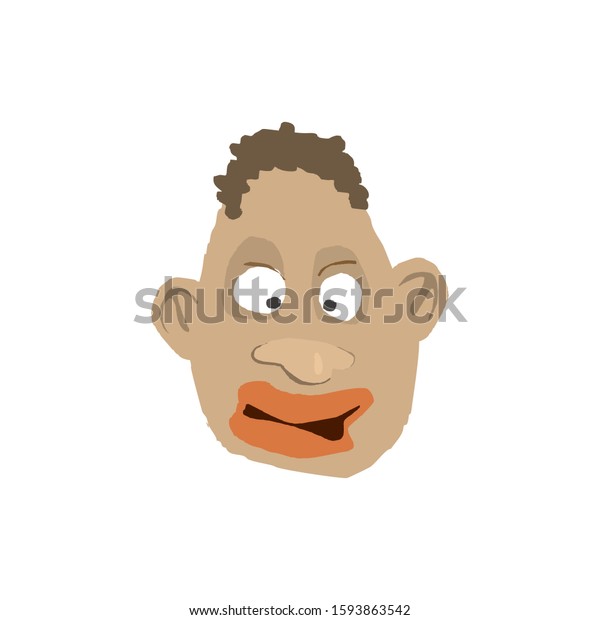 Closeup Cartoon Face Expression Stock Illustration 1593863542 ...