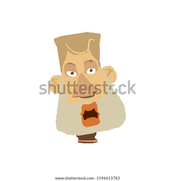 Closeup Cartoon Face Expression Stock Illustration 1596613783 ...