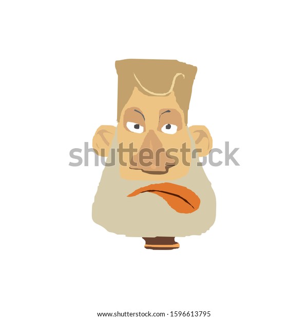 Closeup Cartoon Face Expression Stock Illustration 1596613795 ...