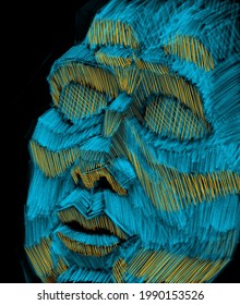 Closeup Face Exagerated Face Features Forms Stock Illustration ...