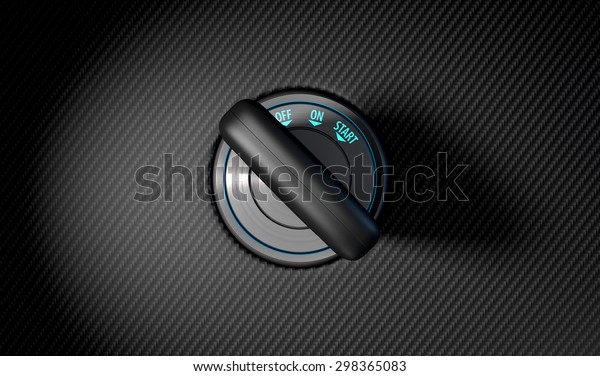 Closeup Modern Car Start Stop Button Stock Illustration 298365083 ...