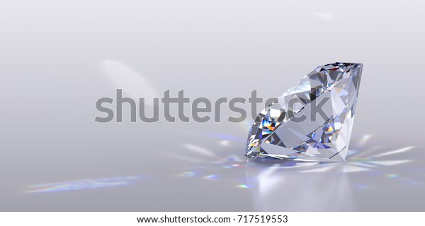Closeup Side View Round Brilliant Cut Stock Illustration 717519553