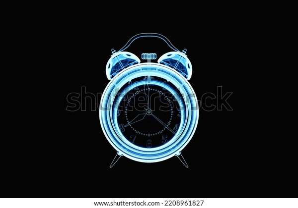 Closeup Transparent Blue Neon Clock Retro Stock Illustration 2208961827 ...