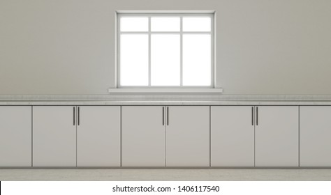 Closeup View Empty Kitchen Countertop Facing Stock Illustration ...