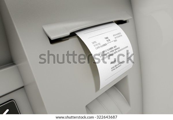 Closeup View Slip Printing Section Atm Stock Illustration 322643687 ...